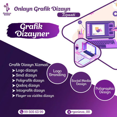 Grafik Dizayner Xizmati Har xil turdagi Dizayn Xizmatlari