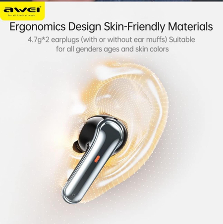 AWEI T79 ENC 2 пары наушников Bluetooth с шумоподавлением