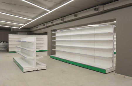 Торговые стеллажи из металла, стеллаж продовольственный магазин