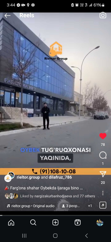 3 qavatli noturar bino ijaraga beriladi
