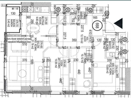 Квартира ЖК Nest One 3/33/51 96 кв.м