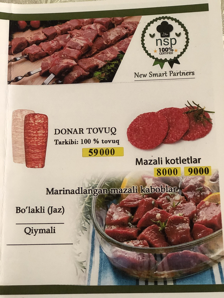 Sifatli yarim tayyor goʻsht mahsulotlari /diler v Buxare N1