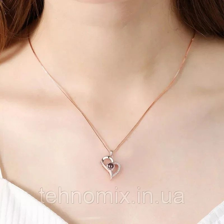 Кулон Сердце. Позолоченный с камнем 