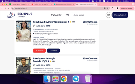 Ingliz tili kurslarni Toshkentda
