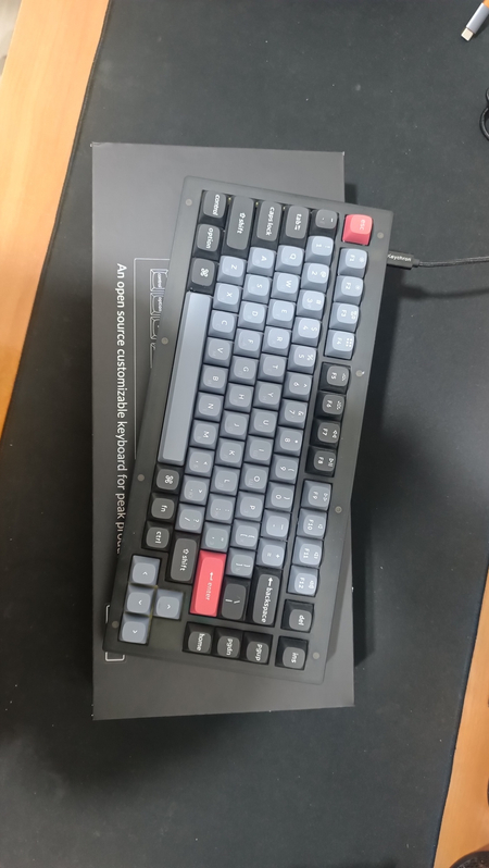 Клавиатура Keychron V1 QMK RGB [Gateron G Pro Red] HotSwap Frosted Bla