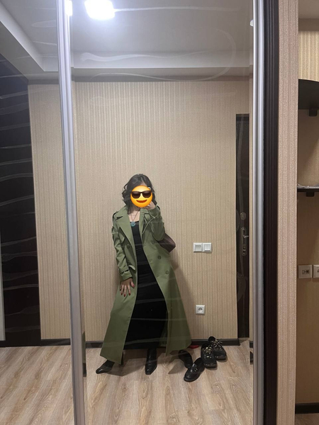 Тренч оливкового цвета
