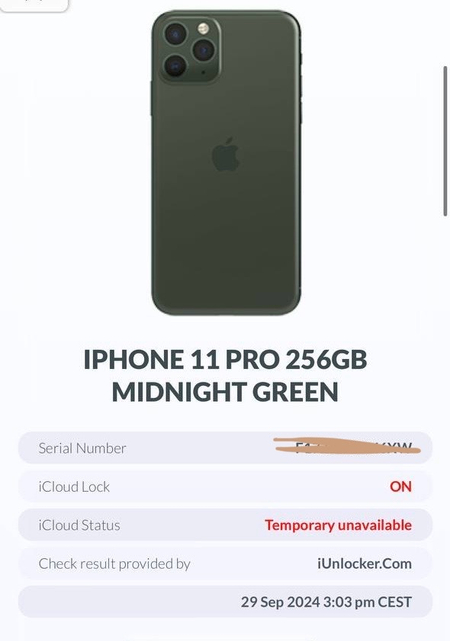 iPhone 11 pro icloud srochno