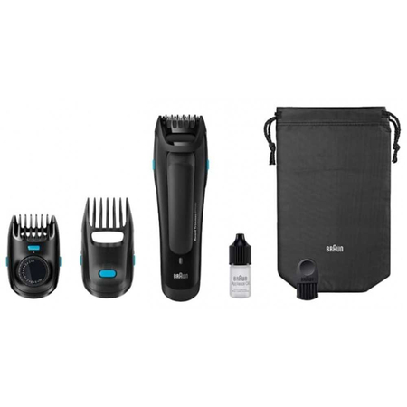 Триммер Braun Beard Trimmer BT5050 черный/голубой