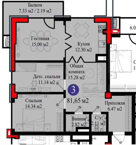Новостройка Kislorod MURAD BUILDINGS 2+3/12/16, 138м2.Две квартиры