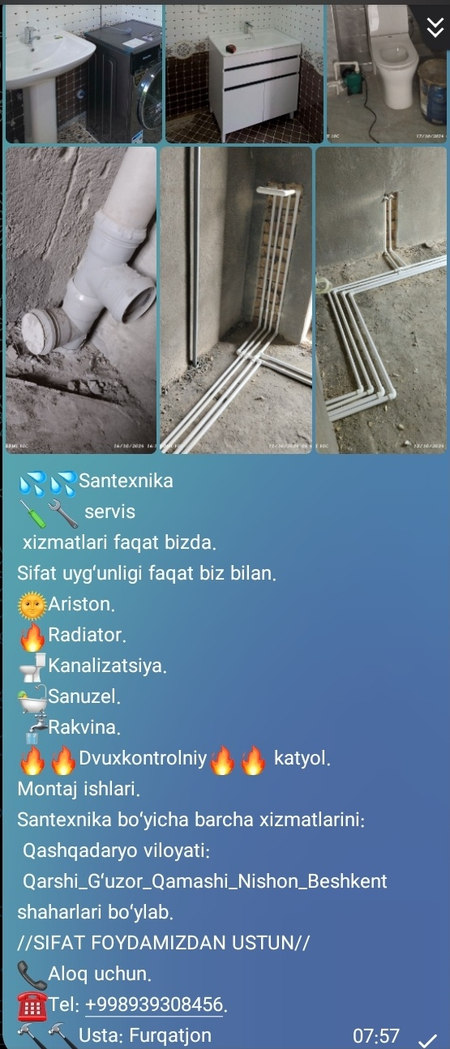 Santexnika xizmati 24/7