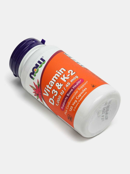 Витамины D-3 & К-2 NOW Foods Д3К2, 120 растительных капсул