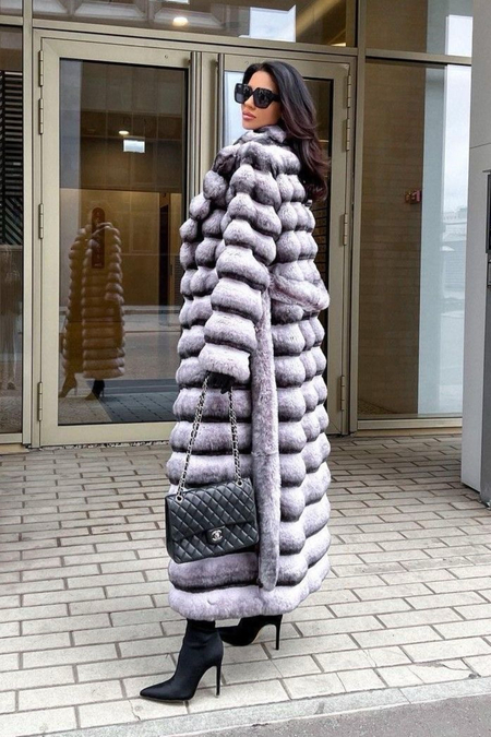 Шуба шиншилла длинна макси