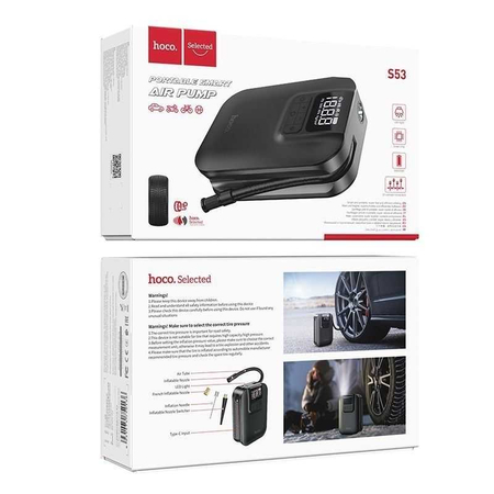 Портативный компрессор для автомобиля насос HOCO Smart Air Pump S53