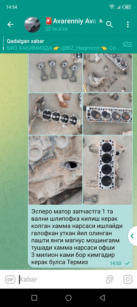 Эсперо матор запчатга хаммаси ишлайди