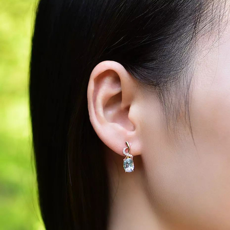 Серьги из серебра 925 пробы покрытые розовый золотом
