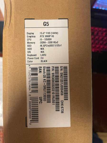 GIGABYTE G5 KC ( i5 10500H + RTX 3060 ) 16 озу, ssd 512+480
