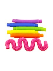 Игрушка антистресс, трубка гармошка Pop tubes, 15 см, набор из 12 шт