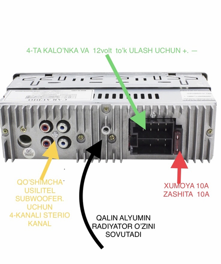 Pioneer rul pulitli ovozi balan ekrani xamilyon blutus fleshka usb oqi
