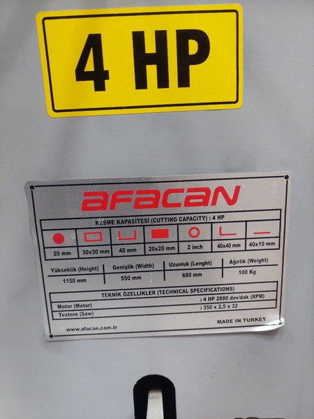 Станок для резки металлопрофиля
AHP 380B Afacan