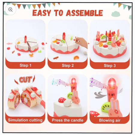 Детский кухонный набор игрушек, DIY фруктовый торт