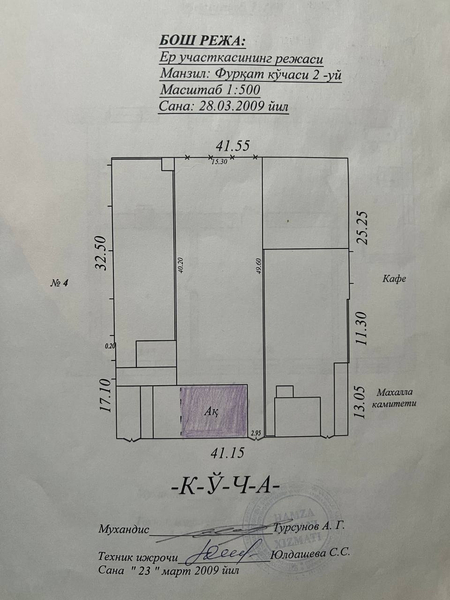 Yashanbod tumani 40 let gummani orqasida yer sotiladi