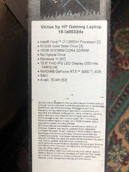hp victus Core i7 rtx3050ti
