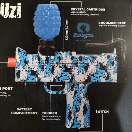 Игрушечный пистолет-пулемет Mini Uzi на орбизах