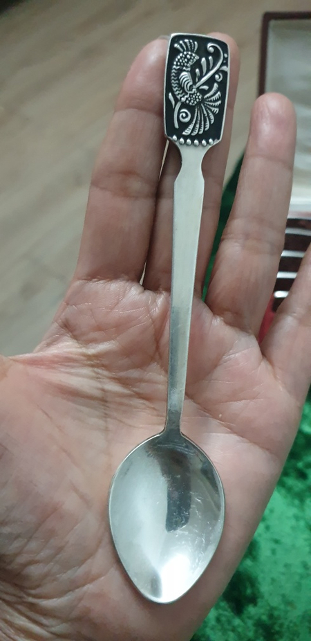 Ложки чайные мельхиор птица