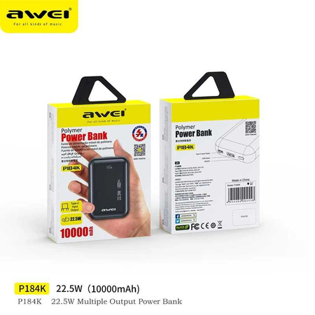 ДОСТАВКА! Awei P184K - компактный PowerBank 10000 mAh 22,5W