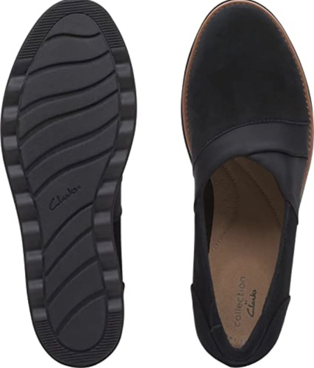 Clarks, Sharon Pump. Кожаные/ замшевые слипоны из США. 37.5 узкий