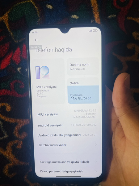 Redmi not 8 telga garantiya