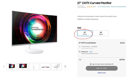 Samsung C27H71x Curved Monitor