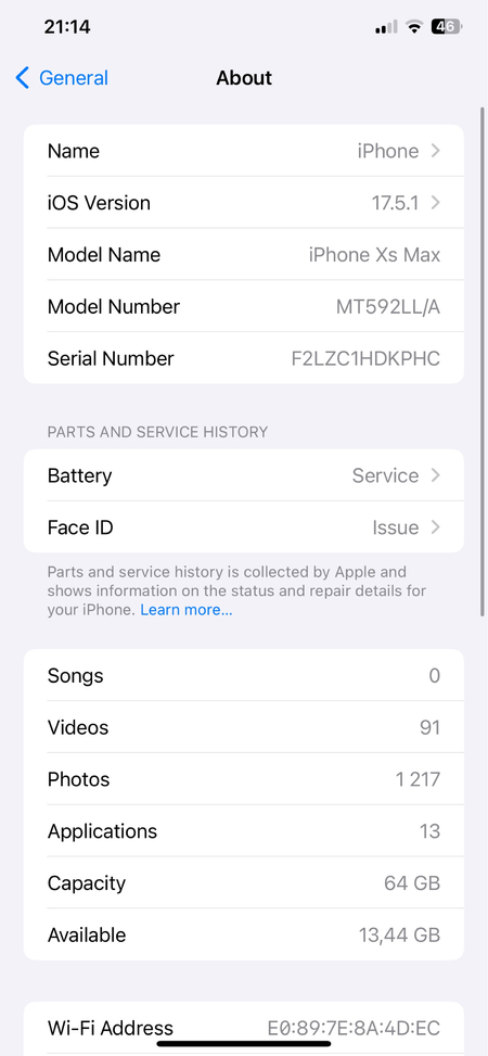 Iphone XS Max Ideal 64gb