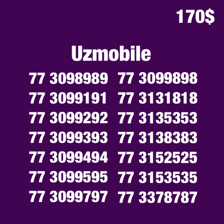 Uzmobile chiroyli gold raqamlari/ Красивые золотые номера Uzmobile