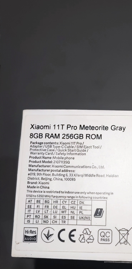 Xiaomi 11t pro lux kachrestvo
