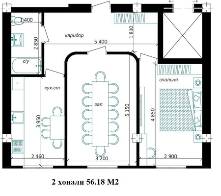 Киргули канечкада янги курилган хонадон.