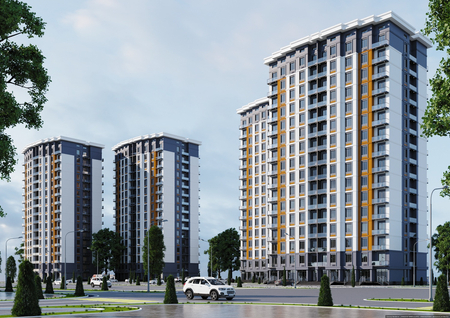 Navastroyka uylar Nurafshon Cityda 16qavatli 1xona 43.3m²