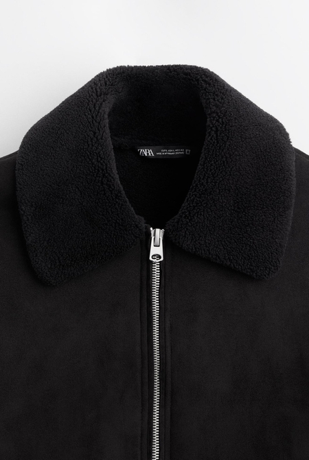 Замшевая курта дублёнка от Zara