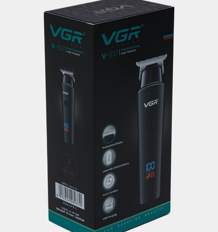 Беспроводная машинка триммер для стрижки волос и бороды VGR V-937 с LC