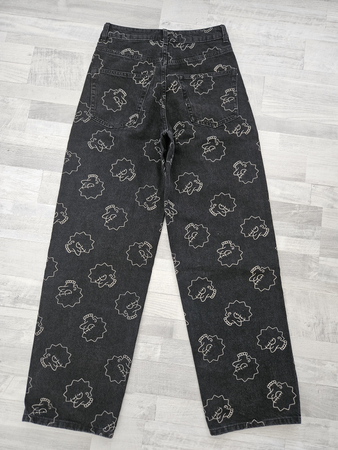 джинсы с принтом H&M XS-S