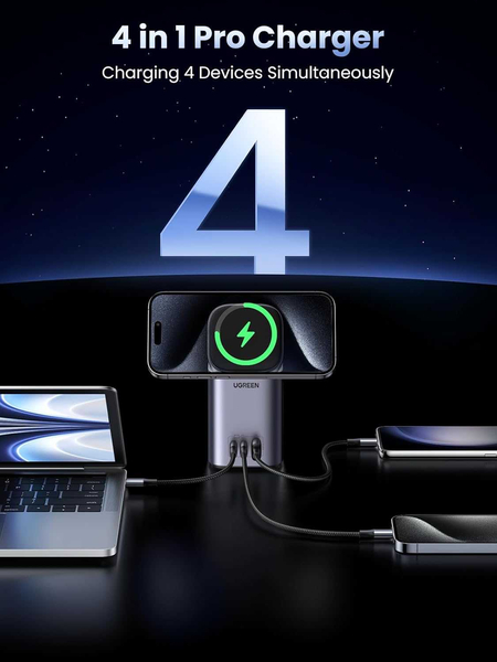 UGREEN MagSafe Charger Stand, Nexode 100W 4 in 1 with 15W