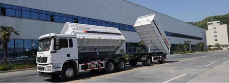 Самосвал зерновоз Shacman L3000 6x4 с прицепом