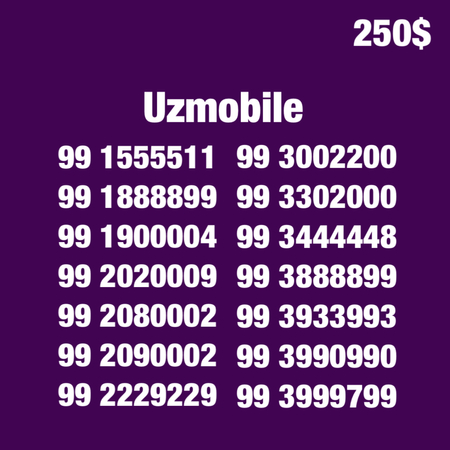 Uzmobile gold chiroyli raqamla/Красивые золотые номера Узмобайл
