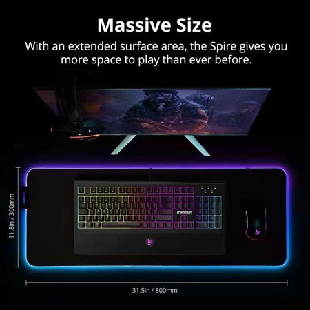 Коврик 80x30 см для мыши с RGB подсветкой, kovrik