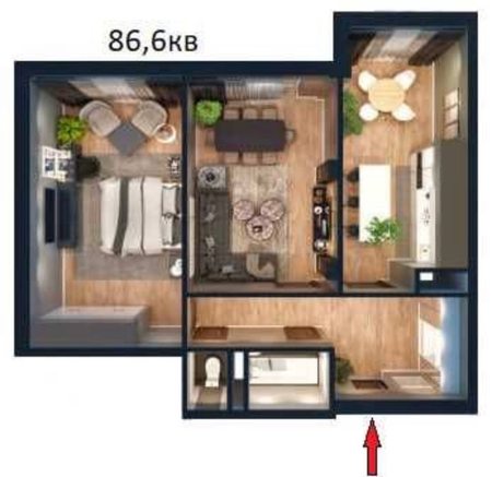ЖК NIKITINA RESIDENCE Циалковская М.Горький Коробка 3-комнатная 86 м2