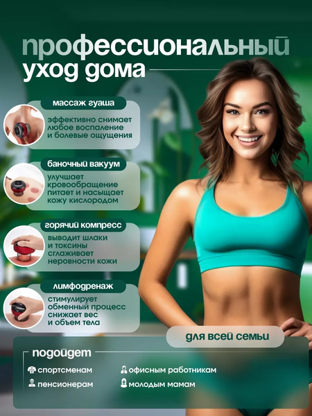 Вакуумный антицеллюлитный массажёр для тела