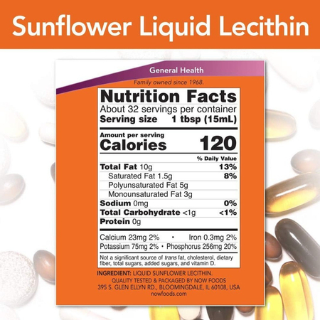 NOW Supplements, Sunflower Lecithin with naturally occurring Phosphati