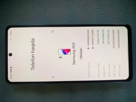 Samsung A53 5G xotirasi 128/6