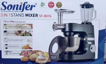Планетарный миксер 3 в 1 (миксер, мысорубка, блендер) Sonifer SF-8076
