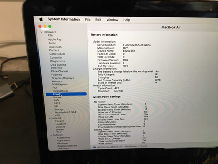 2019 · MacBook Air · i5 · 1.6GHz · 8GB · 256GB SSD · 13.3